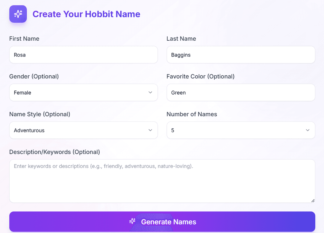 Hobbit Name Generator -Free Tolkien-Inspired Hobbit Names